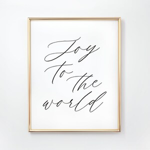 Joy to the World Print, Printable Christmas Decor, White Christmas ...
