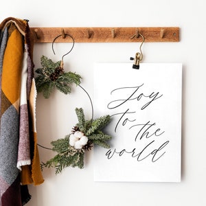 Joy to the World Print, Printable Christmas Decor, White Christmas ...