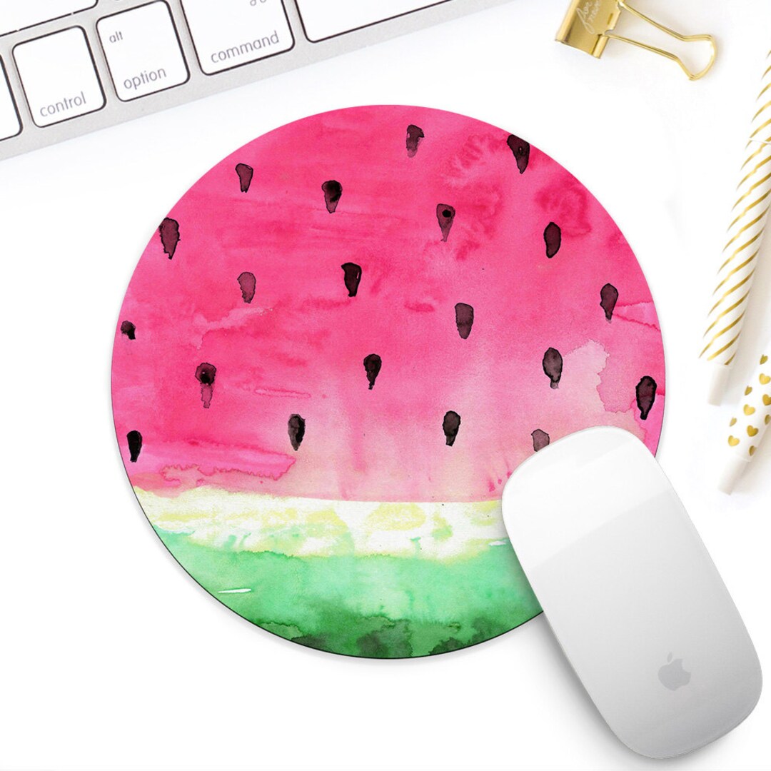 Watermelon Watercolor Mouse Pad for Her, Summer Fresh Watermelon ...