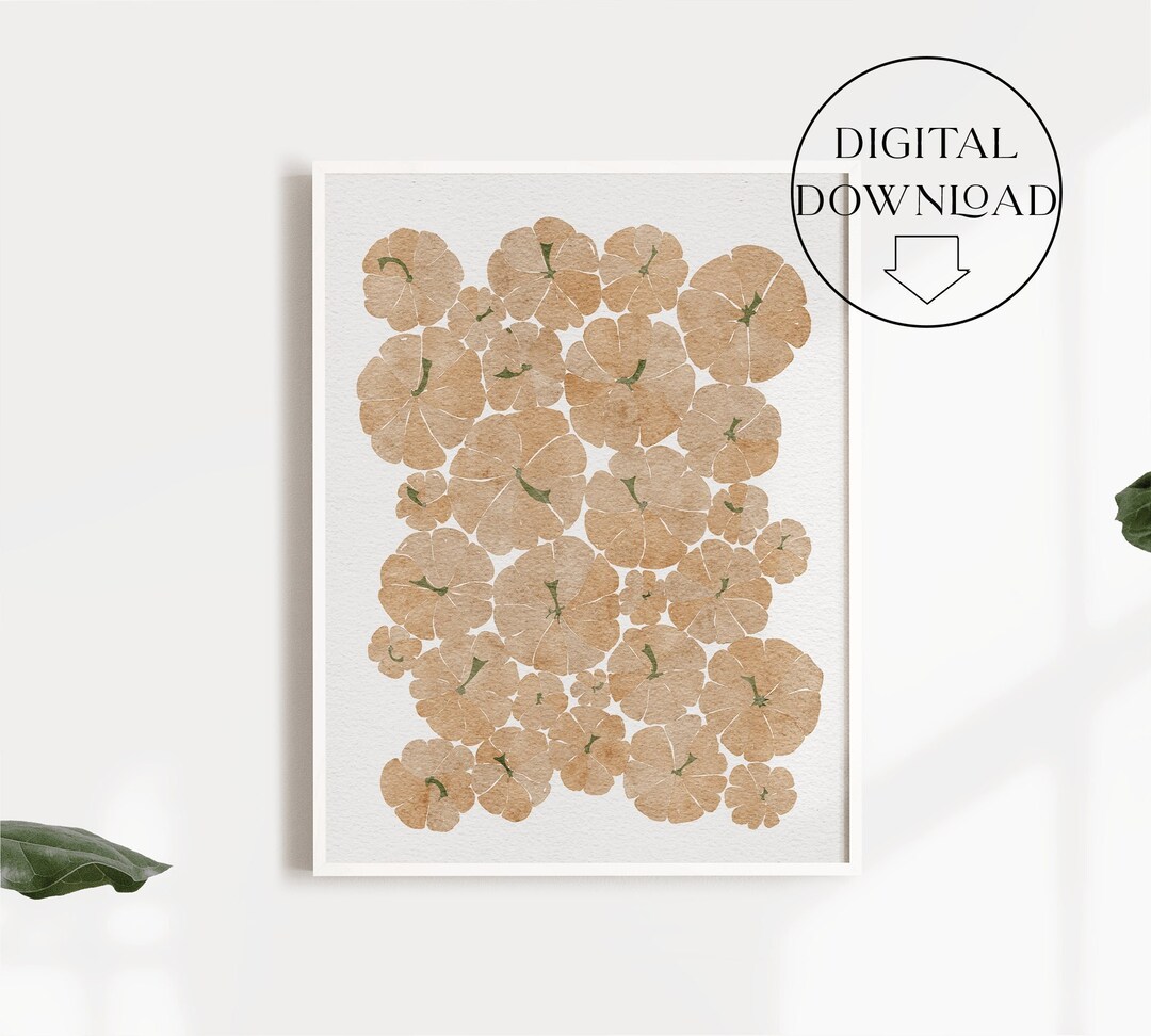 Printable Fall Decor, Neutral Color Pumpkins Fall Print, Autumn ...