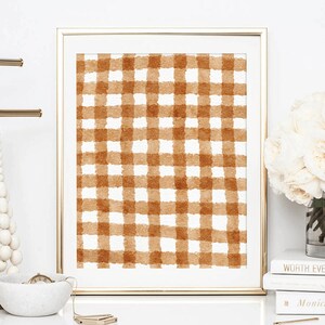 Printable Fall Decor Textured Watercolor Gingham in Fall - Etsy