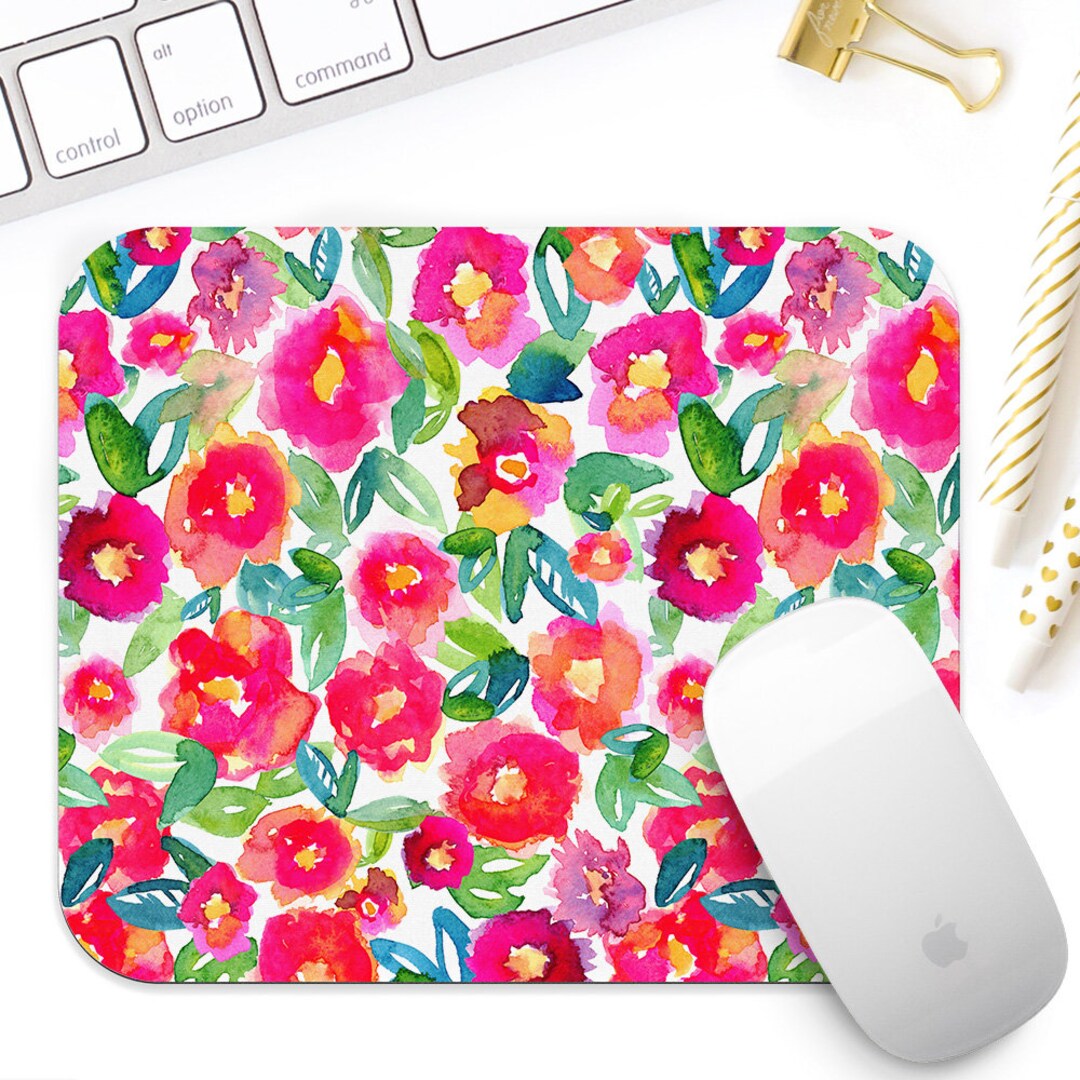Floral Mouse Pad for Her Watercolor Floral Mouse Pad for Her ...