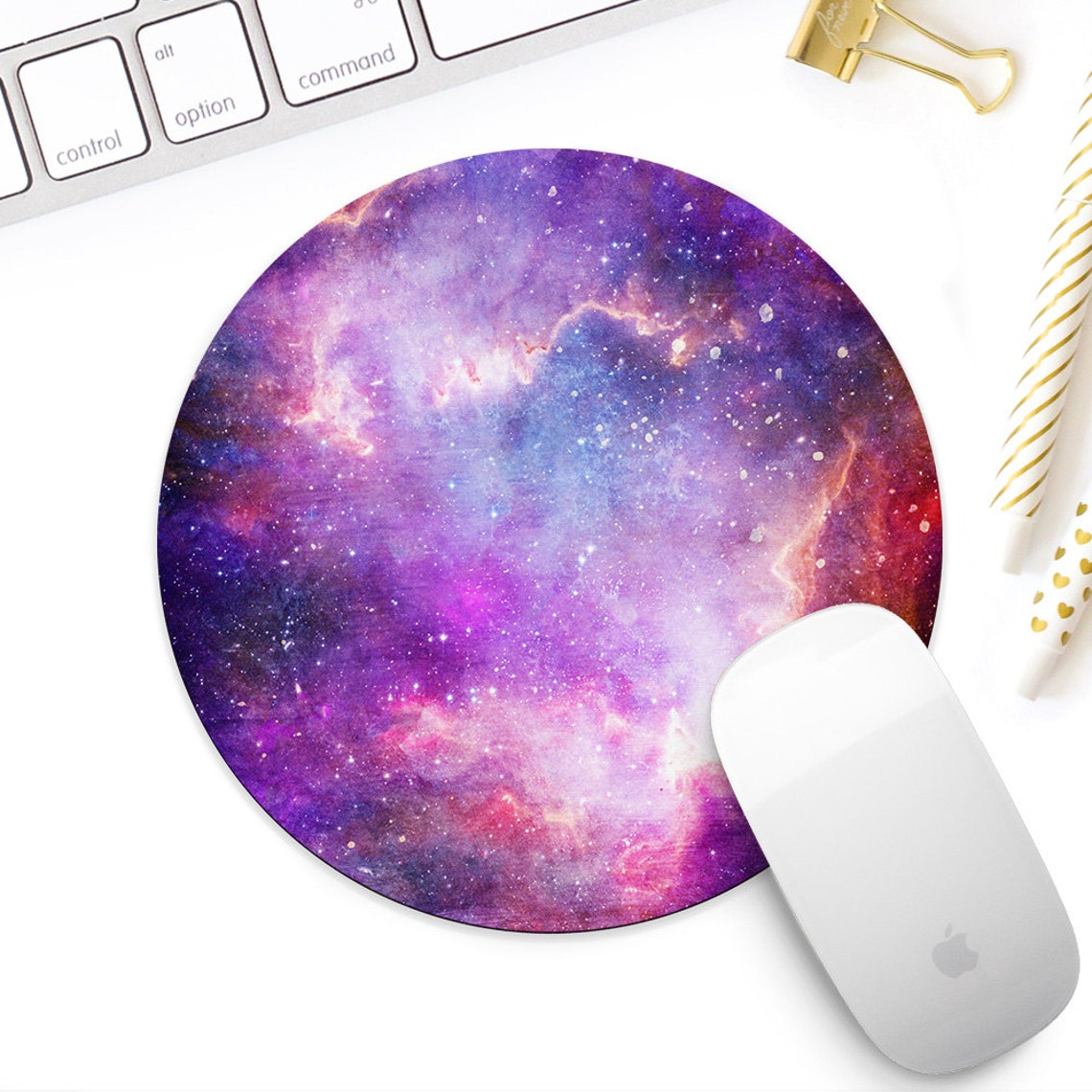 Colorful Galaxy Mouse Pad, Cosmic Watercolor Nebula Mousepad, Outer ...