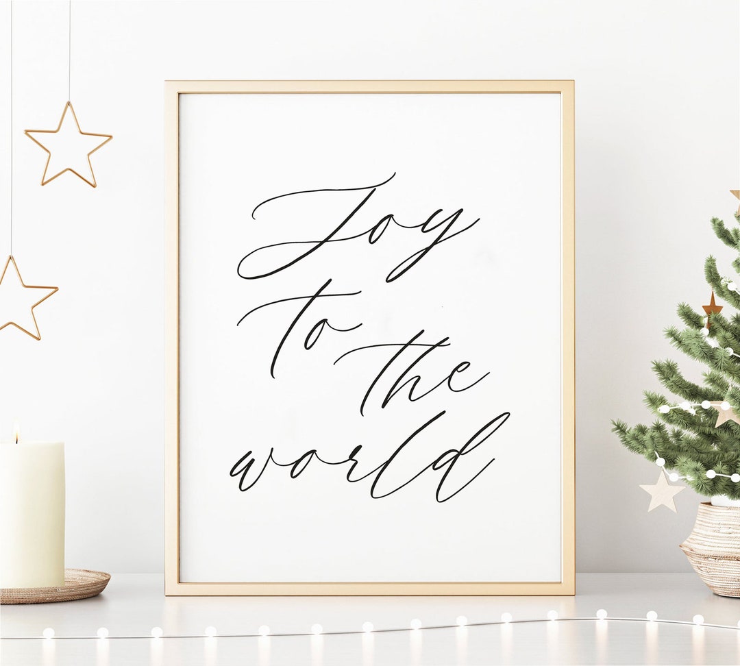 Joy to the World Print, Printable Christmas Decor, White Christmas ...