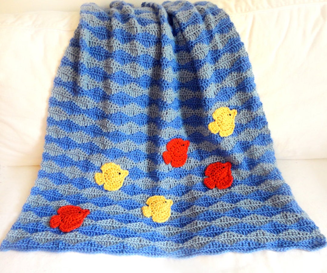 Fish in Ocean Afghan - PDF Crochet Pattern - Instant Download - Etsy