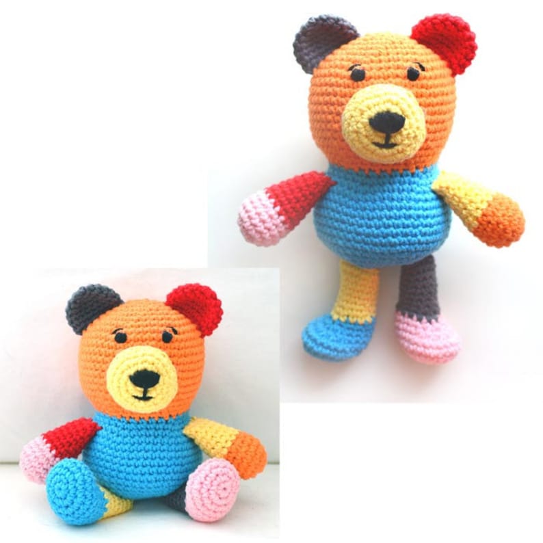 Scrap Yarn Teddy Bear PDF Crochet Pattern Instant Download - Etsy