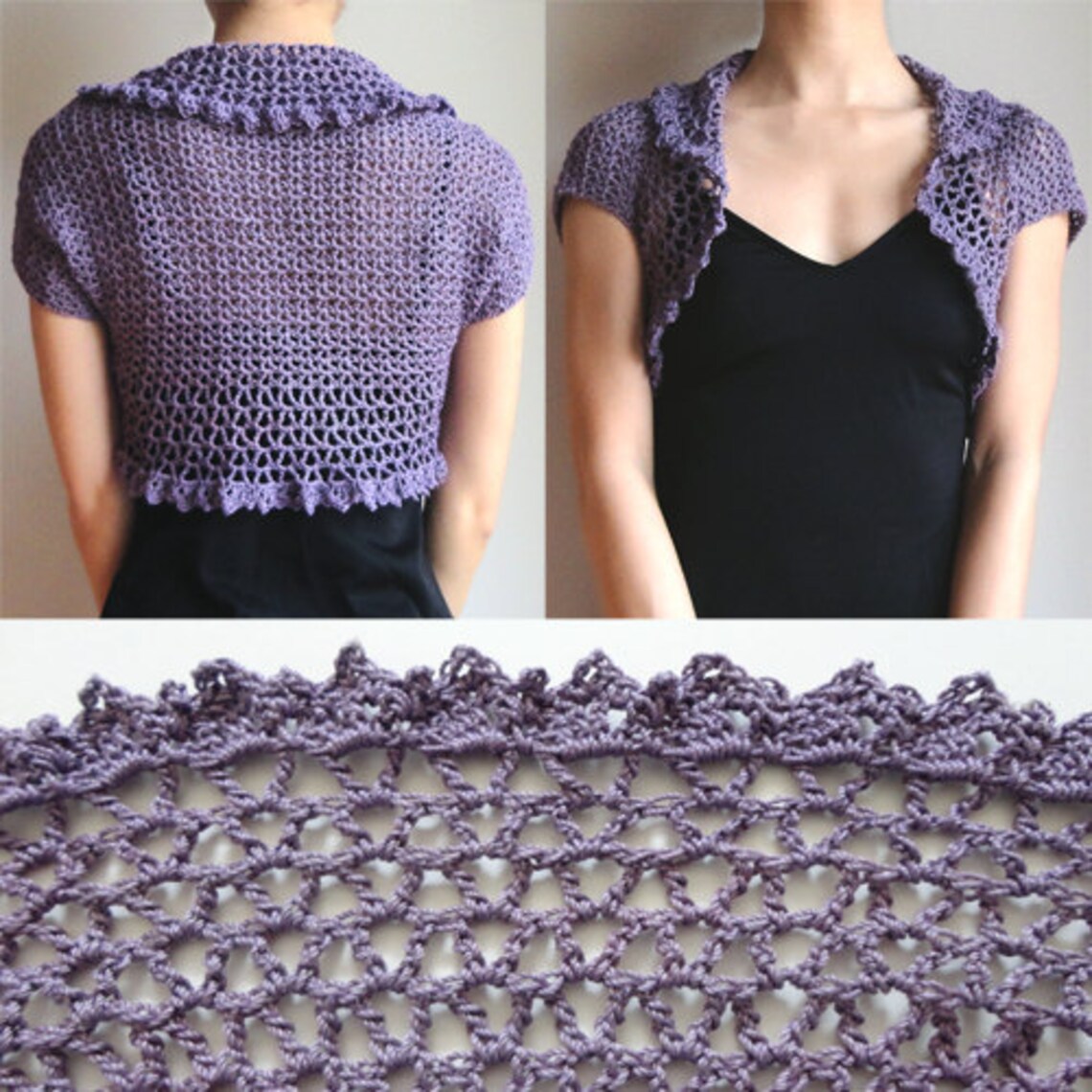 V Lace Shrug - PDF Crochet Pattern - Instant Download - Etsy