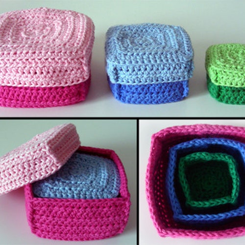 Crochet PATTERN: Square Basket Instant Download PDF - Etsy