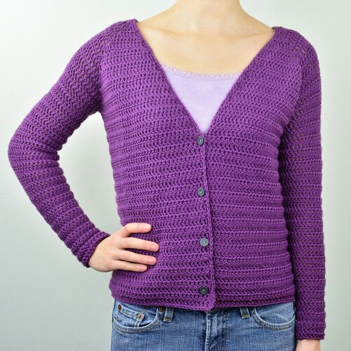 Crochet Rhea V-neck Cardigan Instant Download PDF Pattern - Etsy