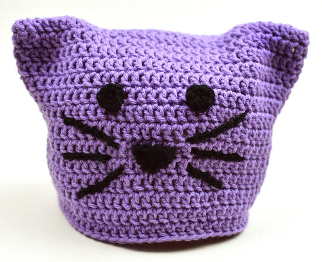 Kitty Cat Hat - 5 Sizes - PDF Crochet Pattern - Instant Download - Etsy