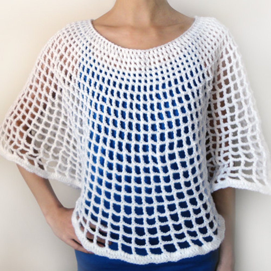 Circular Mesh Poncho - PDF Crochet Pattern - Instant Download - Etsy