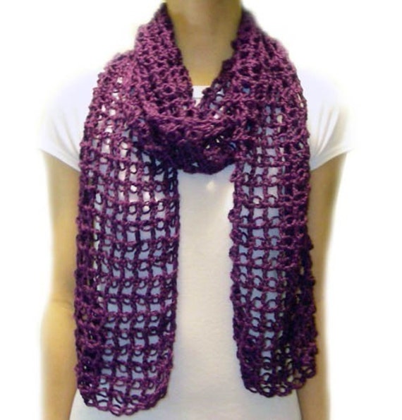 Easy Lace Scarf Crochet Pattern Crochet Fan Lace Scarf Scarf PDF
