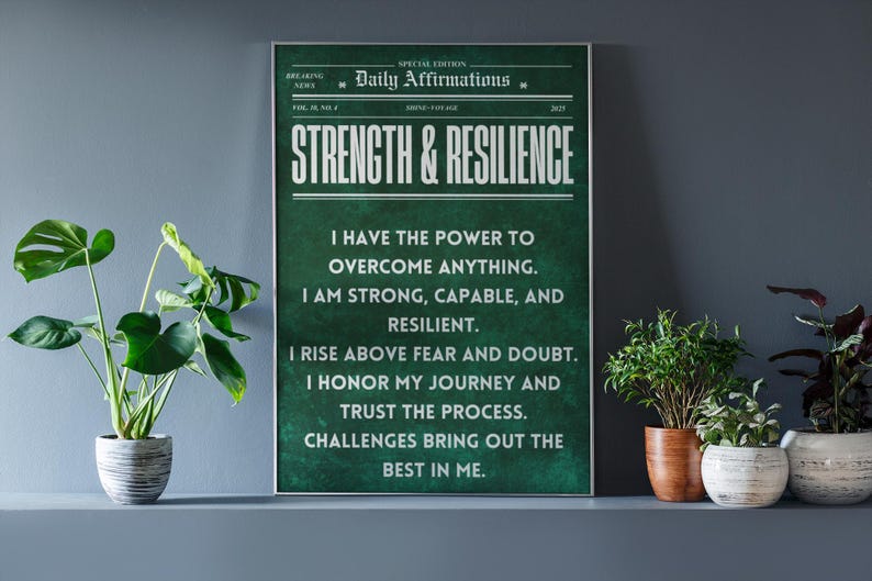 Positive Affirmation Poster for Woman Living Room, Strength and ...