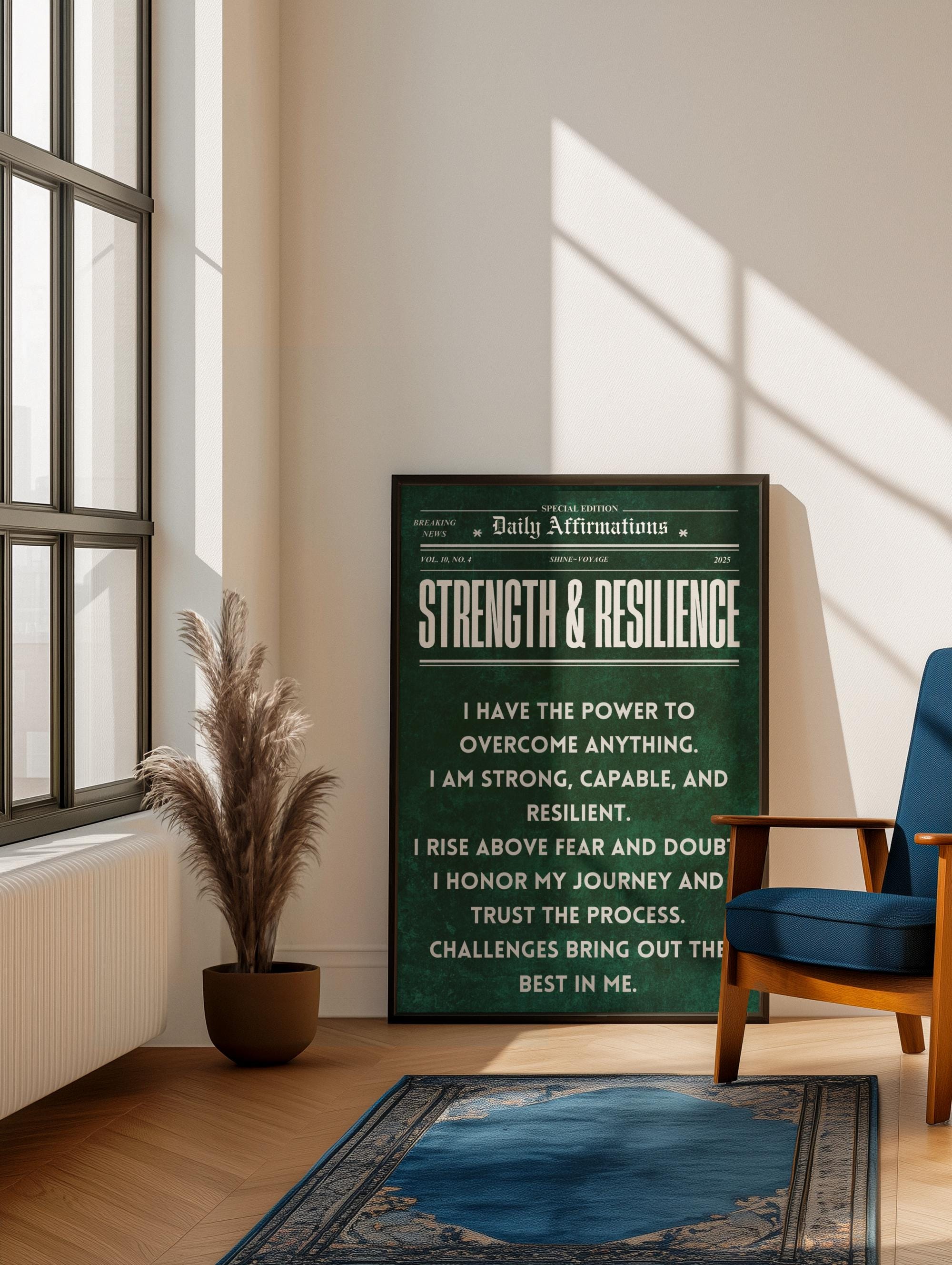 Positive Affirmation Poster for Woman Living Room, Strength and ...