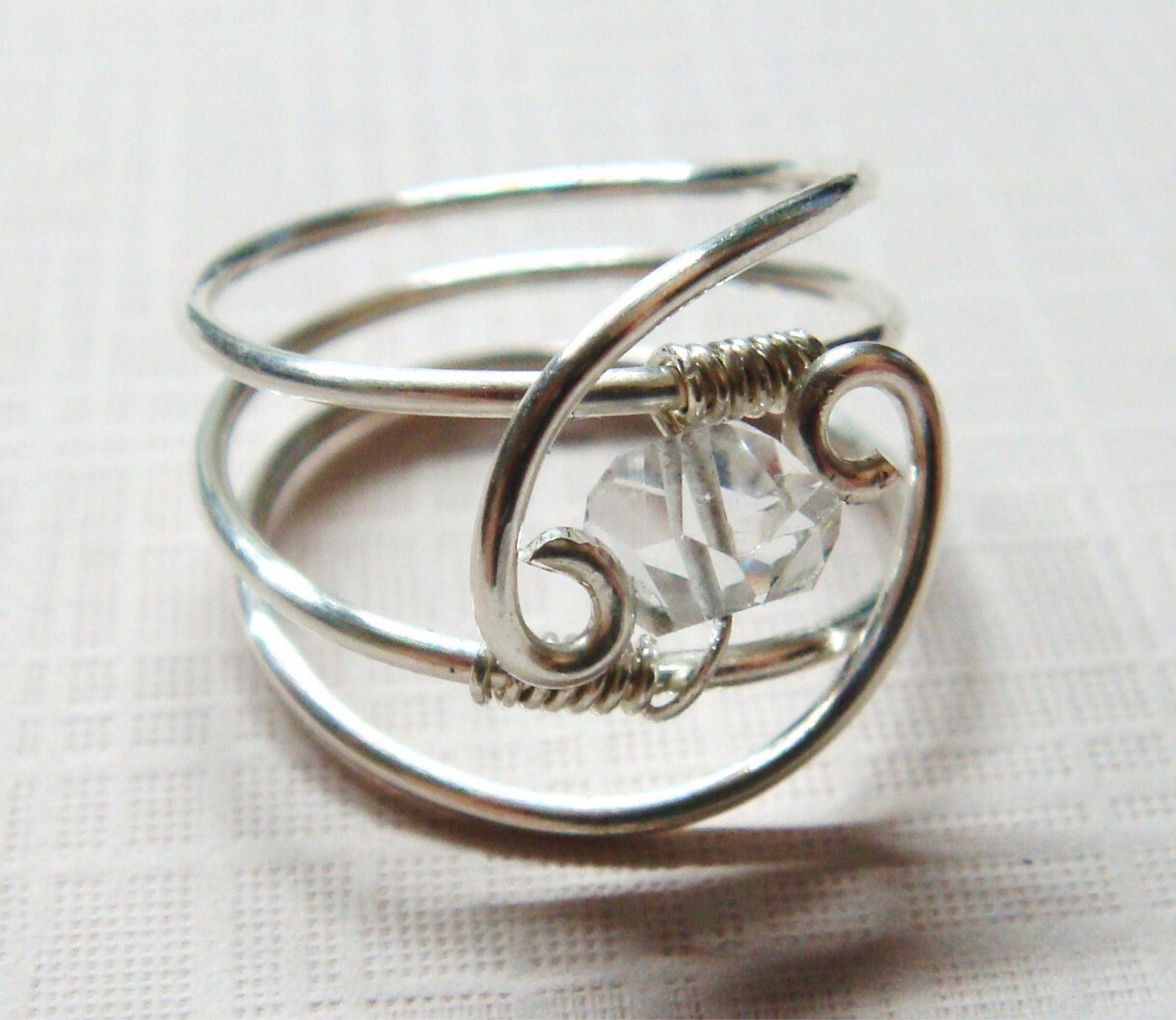 Herkimer Diamond, Herkimer Diamond Ring, Sterling Silver Ring, Silver ...