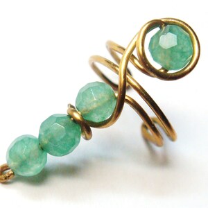 Green Aventurine Ear Cuff Wire Wrap Ear Cuff 14K Gold Filled - Etsy