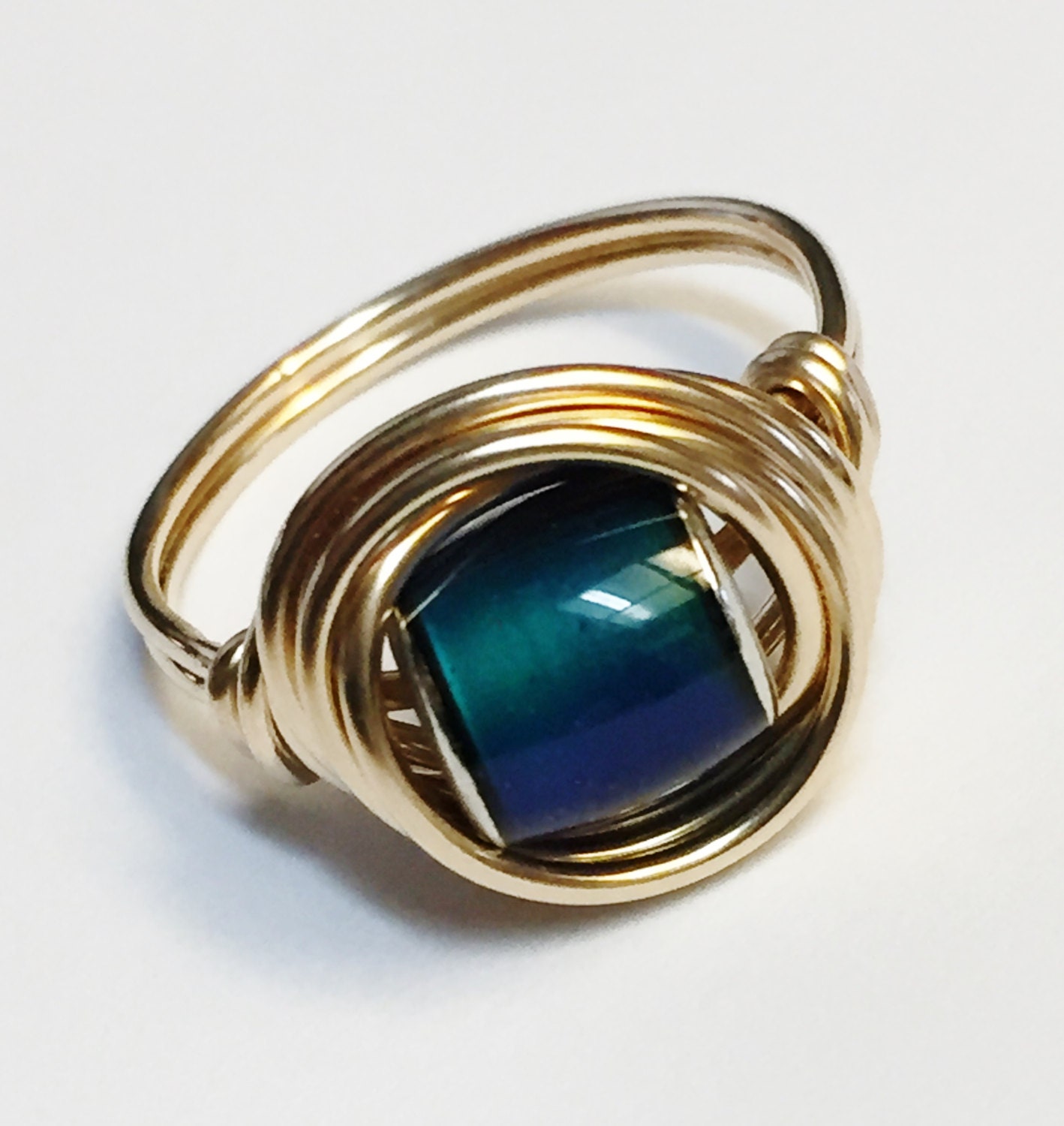 14K Gold Mood Ring Mood Bead Ring 14K Gold Filled Ring Wire - Etsy