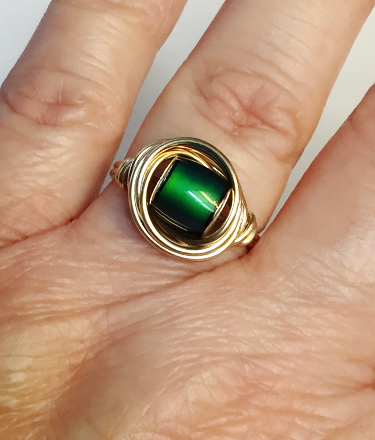 14K Gold Mood Ring Mood Bead Ring 14K Gold Filled Ring Wire - Etsy