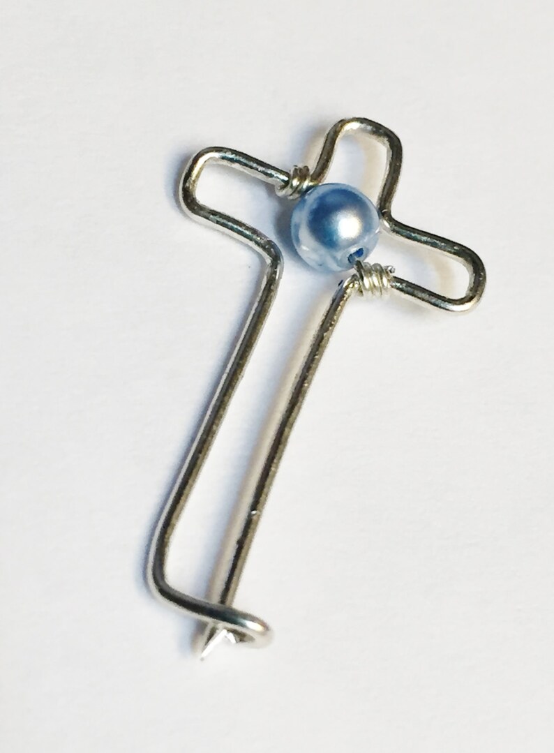Cross Pin in Sterling Silver Cross Lapel Pin Birthstone - Etsy