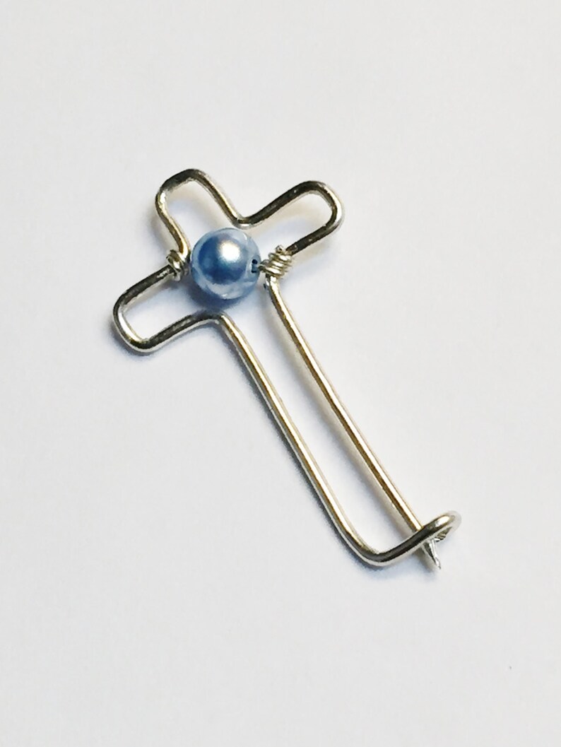Cross Pin in Sterling Silver Cross Lapel Pin Birthstone - Etsy