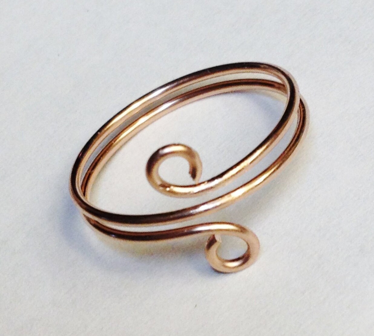 Rose Gold Ring Toe Ring Rose Gold Wire Wrapped Ring 14K | Etsy