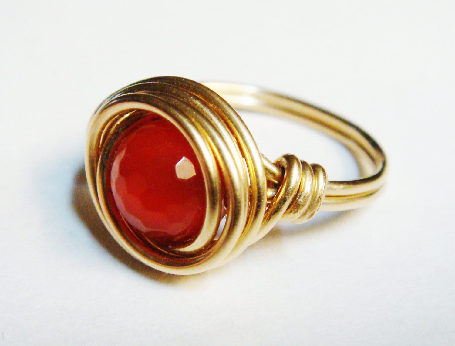 Red Ring Red Carnelian Gemstone Ring Gold Ring 14k Gold - Etsy