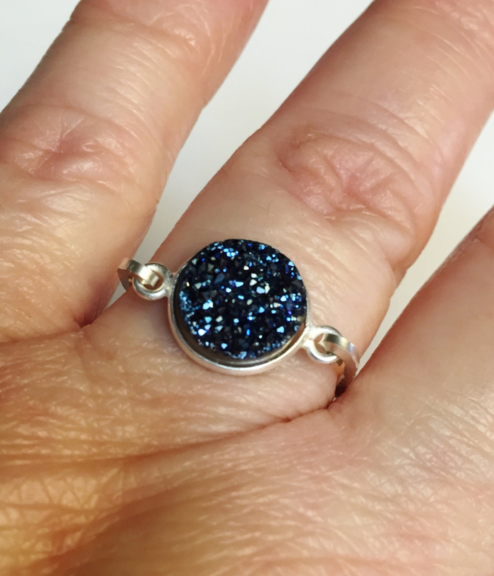 Druzy Ring Blue Druzy Ring Blue Druzy Gemstone Ring Blue | Etsy