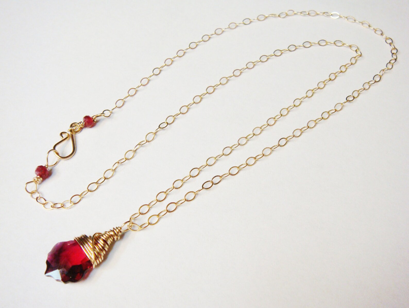 Ruby Necklace Red Necklace Ruby Swarovski Crystal Baroque - Etsy