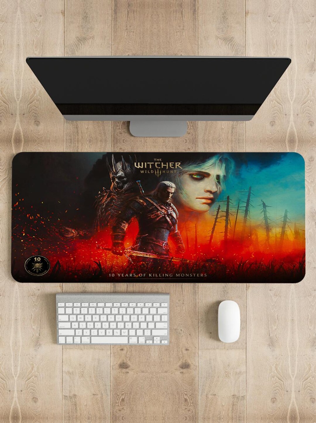 The Witcher 3 Gaming Mouse Pad: Stitched Edges, Vibrant Print - Etsy