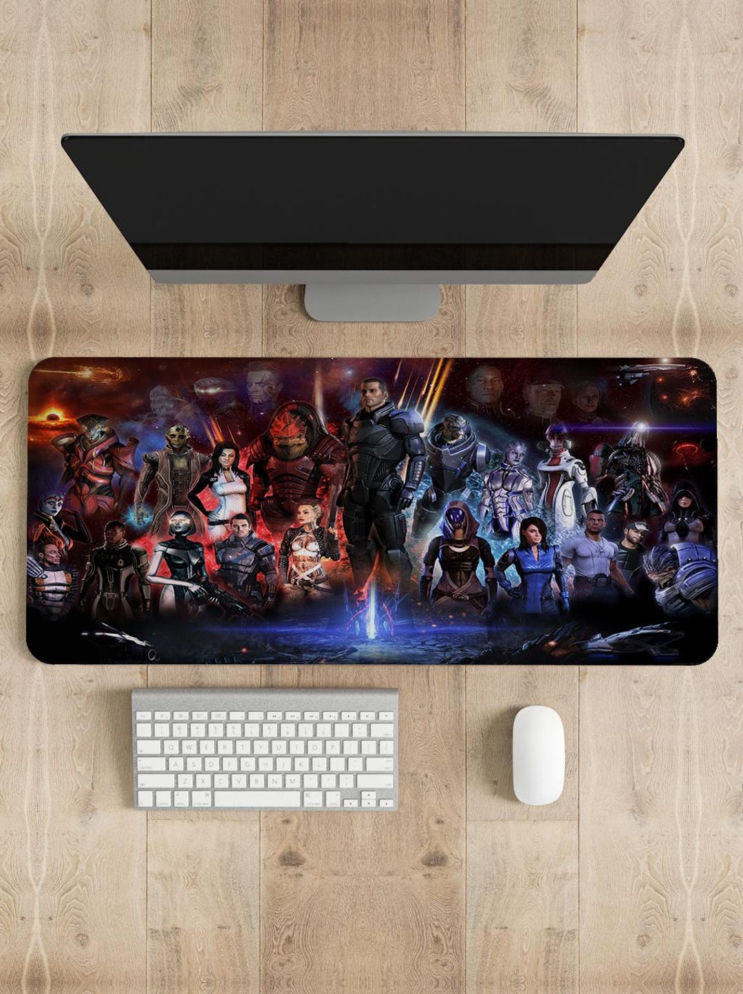 Mass Effect Gaming Mouse Pad: Personalized Printing, Stitched Edges - Etsy