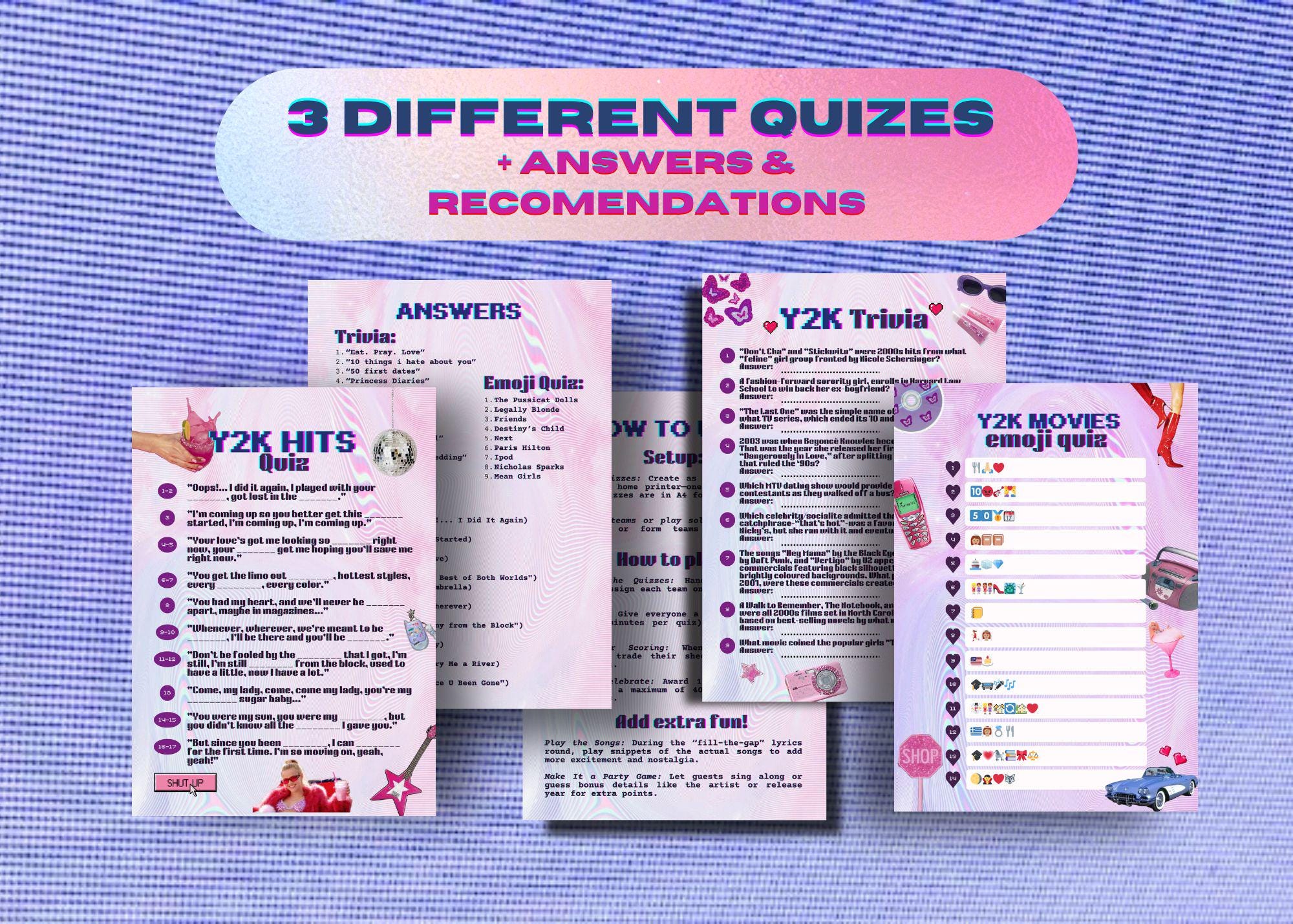 Ultimate Y2K Party Bundle Printable – Editable Invitation Template and ...