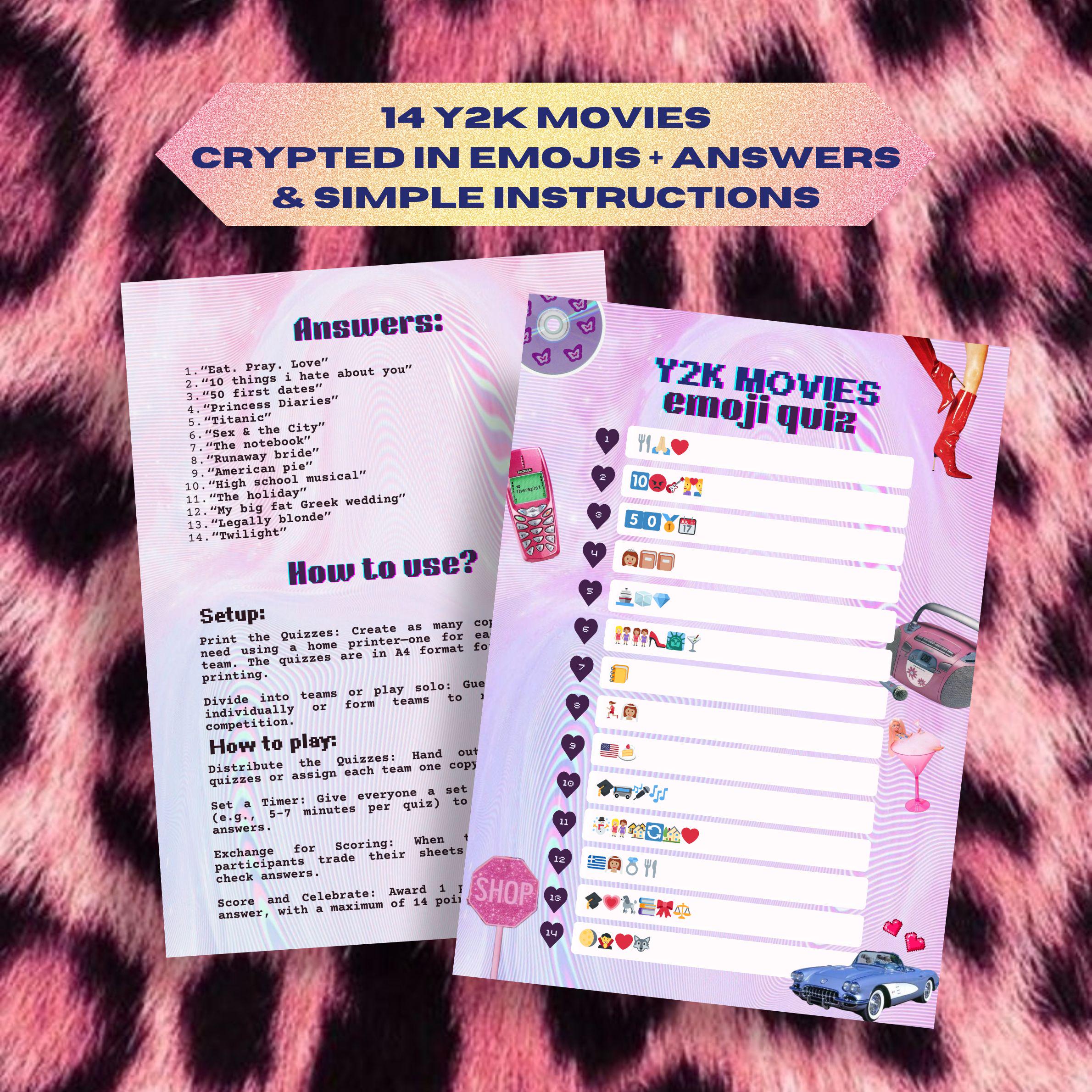 Early 2000s Y2K Emoji Quiz | 14 Nostalgic Movie Clues + Answers | Fun ...