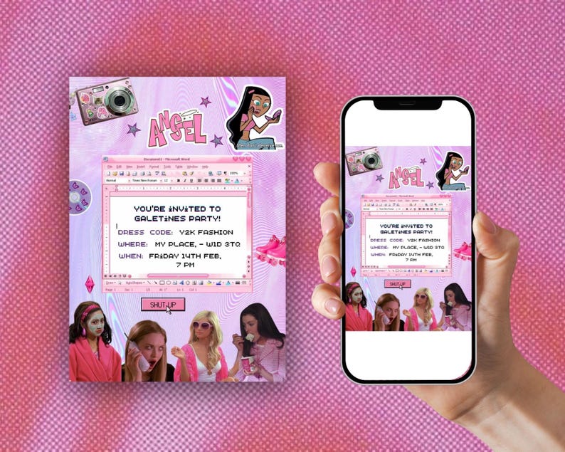 Printable Y2K Party Invitation Template; Instant Editable Early 2000s ...