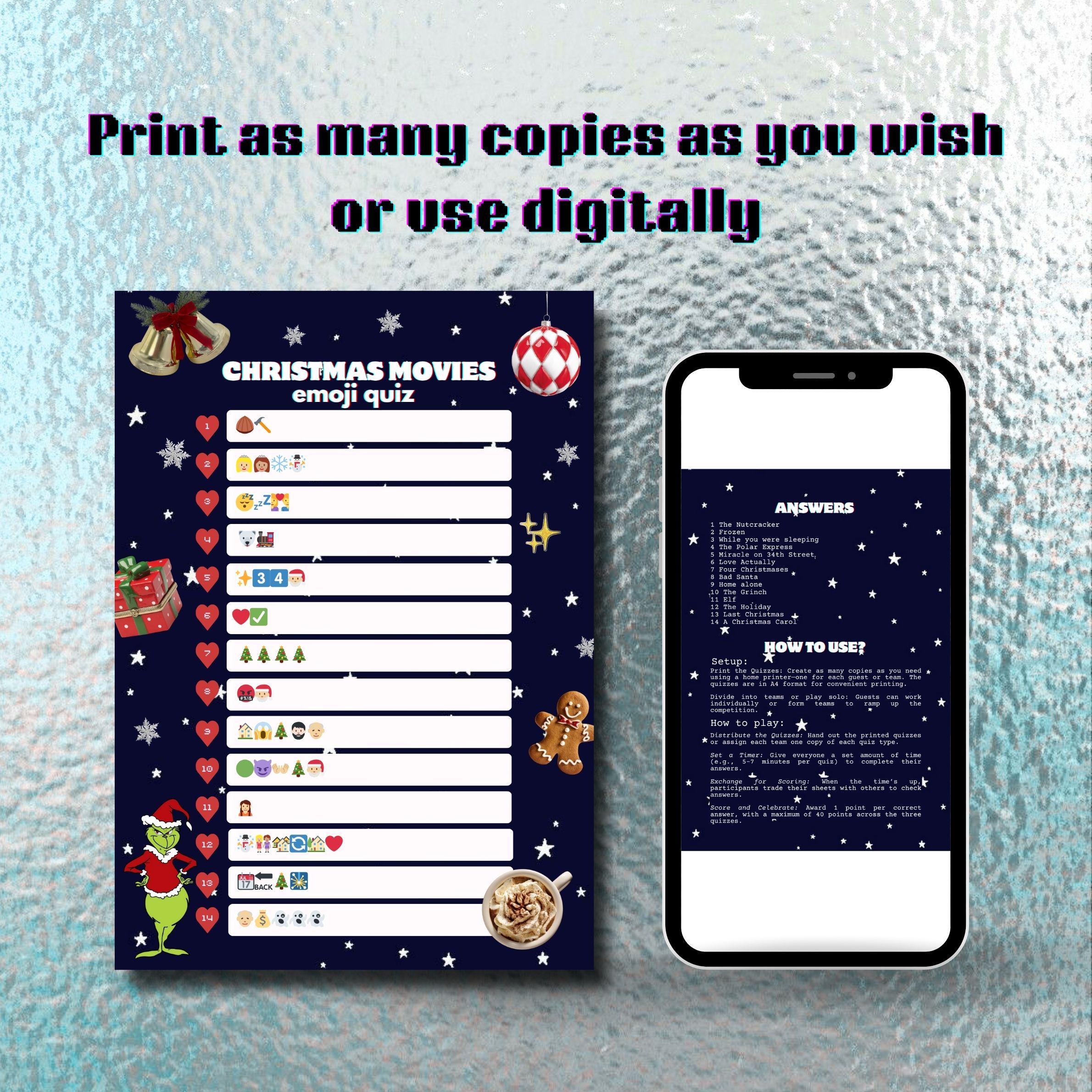 Guess the Christmas Movie Emojis Quiz | Fun & Festive Printable Game ...