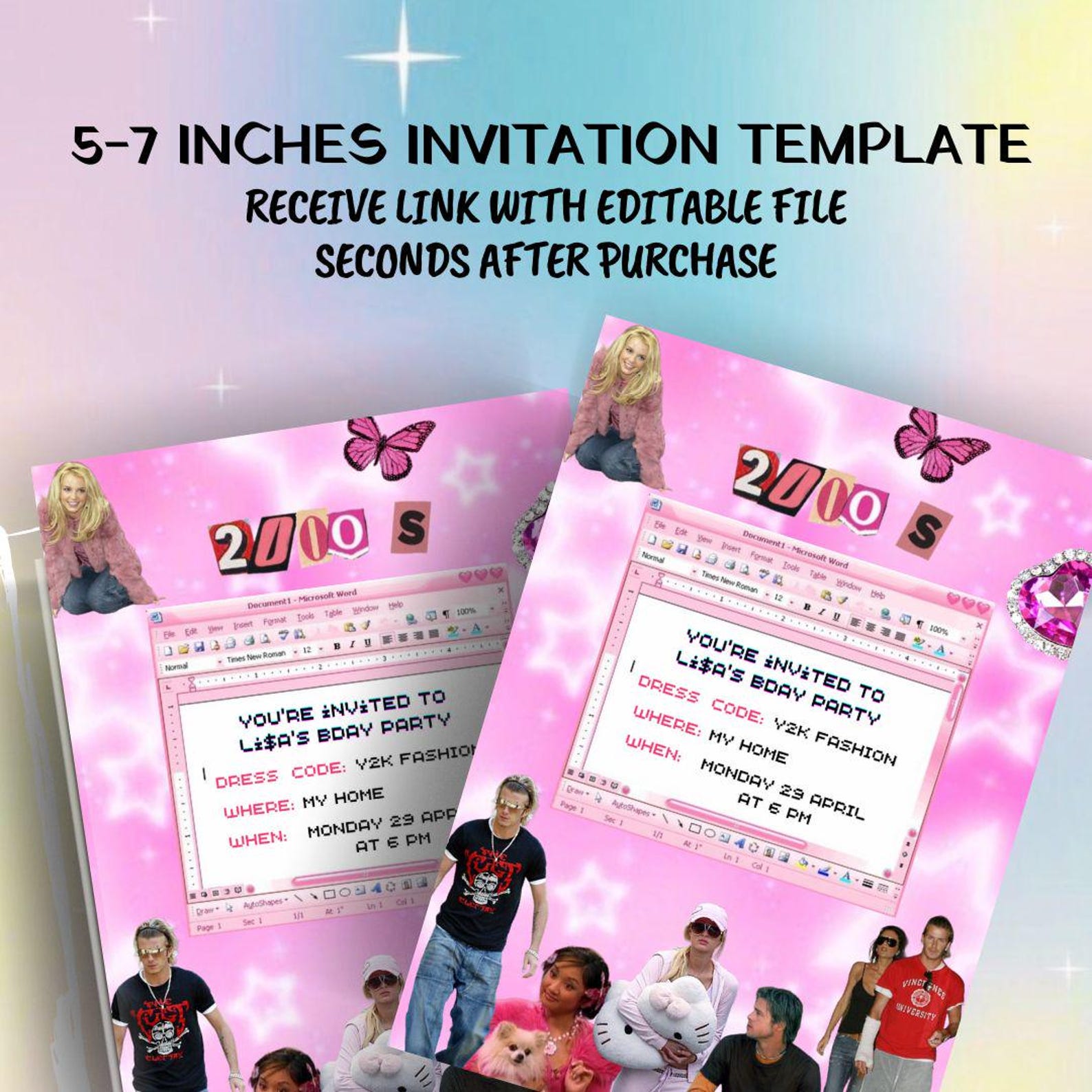 Y2K Party Invitation, Y2K Birthday Invitation, Early 2000s Themed ...