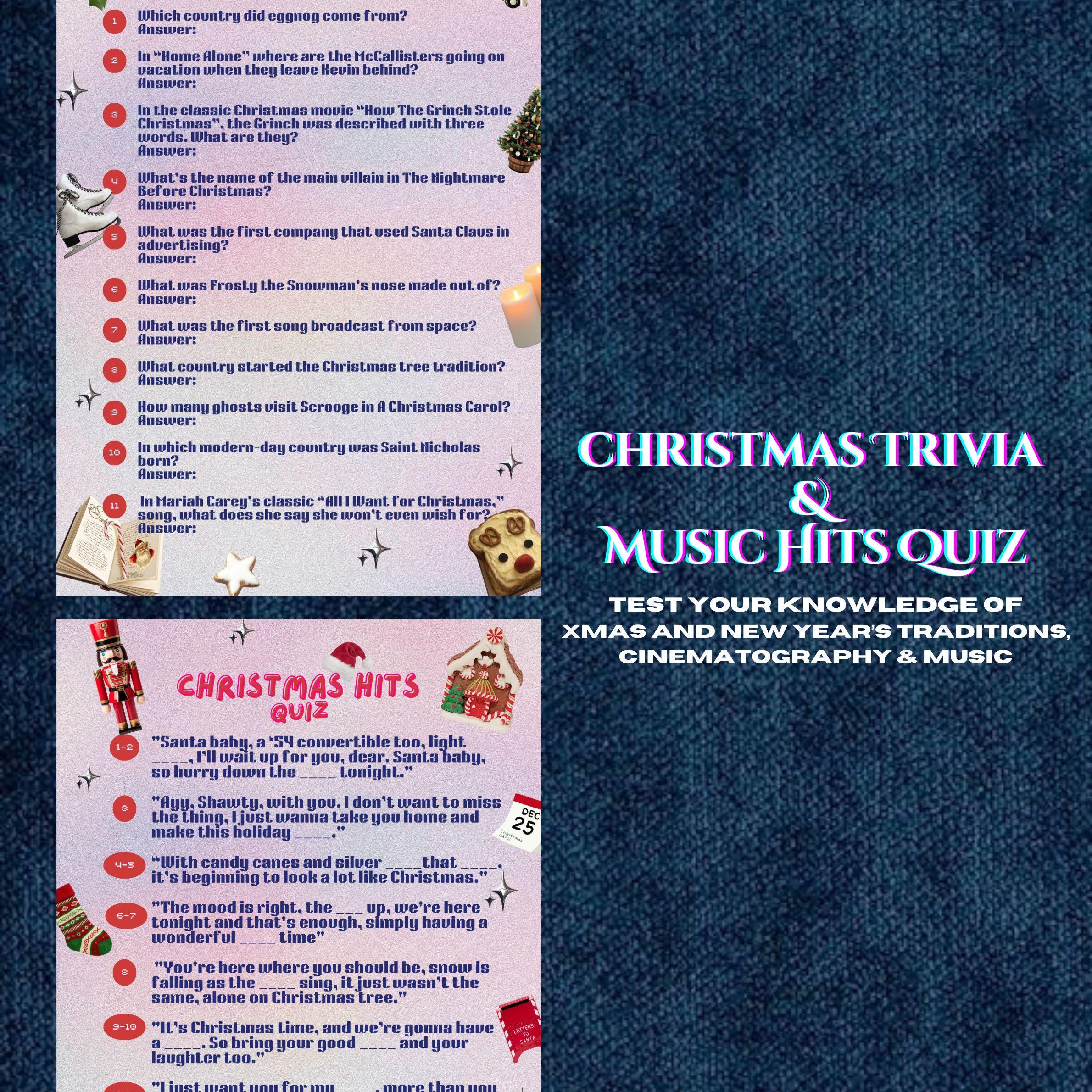 Printable Festive Christmas Quiz Bundle – Trivia, Emoji Movie Game ...