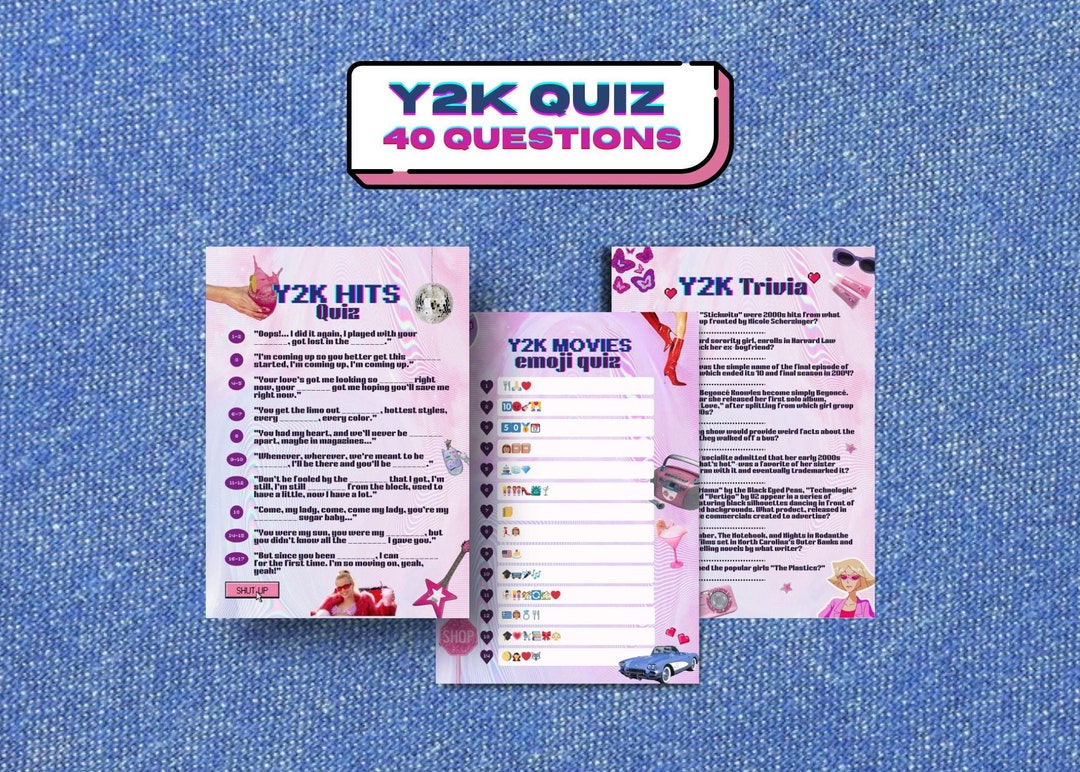 Y2K Party Quiz Bundle: 40-question Trivia, Emoji Movies, Music Hits ...