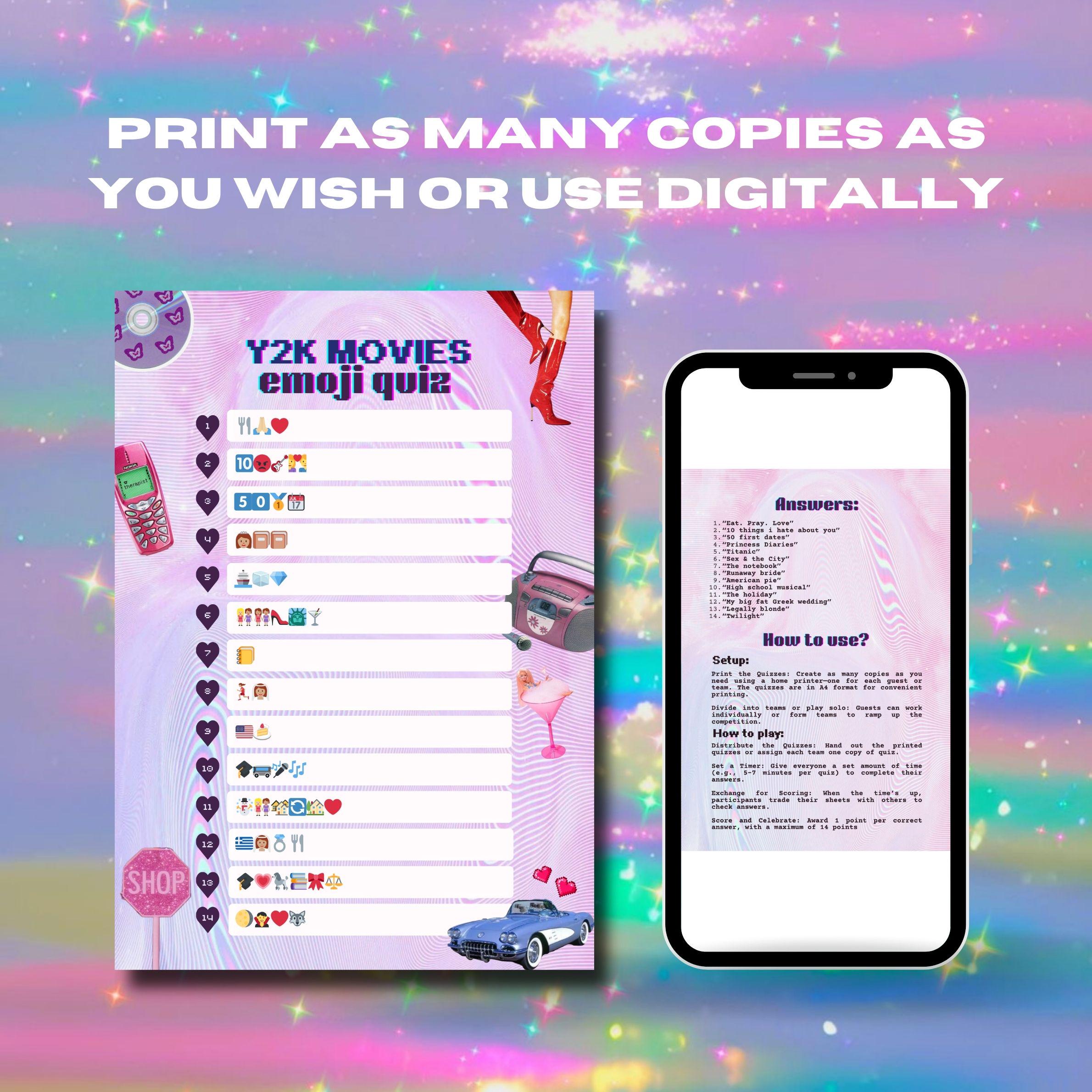 Early 2000s Y2K Emoji Quiz | 14 Nostalgic Movie Clues + Answers | Fun ...