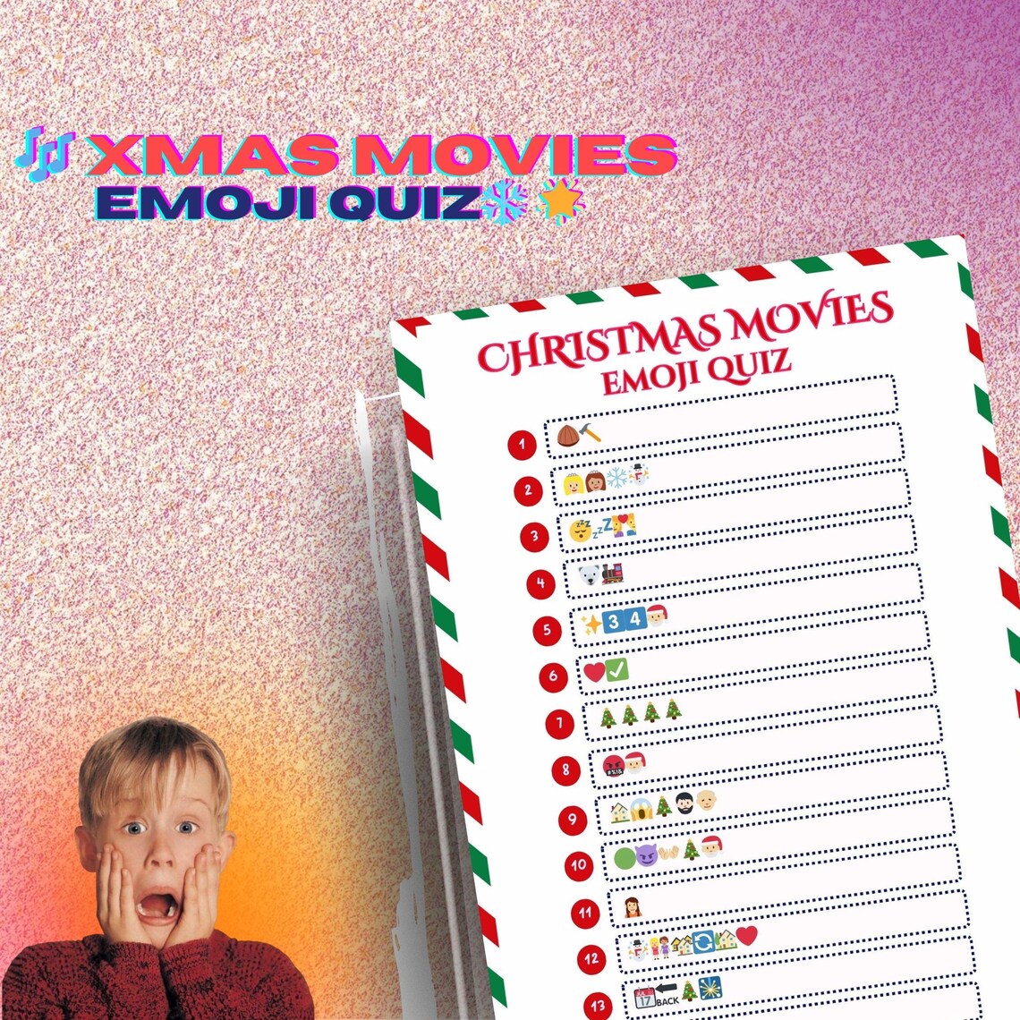 Printable Festive Christmas Quiz Bundle; Song's Lyrics Puzzle, Emoji ...