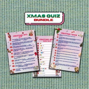 Printable Festive Christmas Quiz Bundle Trivia, Emoji Movie Game, and ...