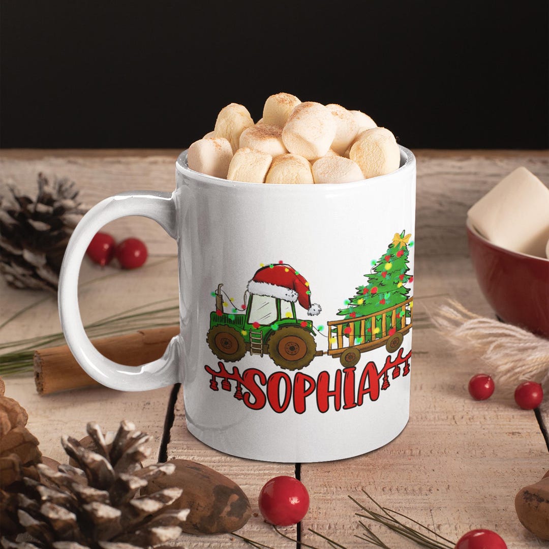 Customised Christmas Tractor Coffee Mugs, Tractor Christmas Coffee Mugs ...
