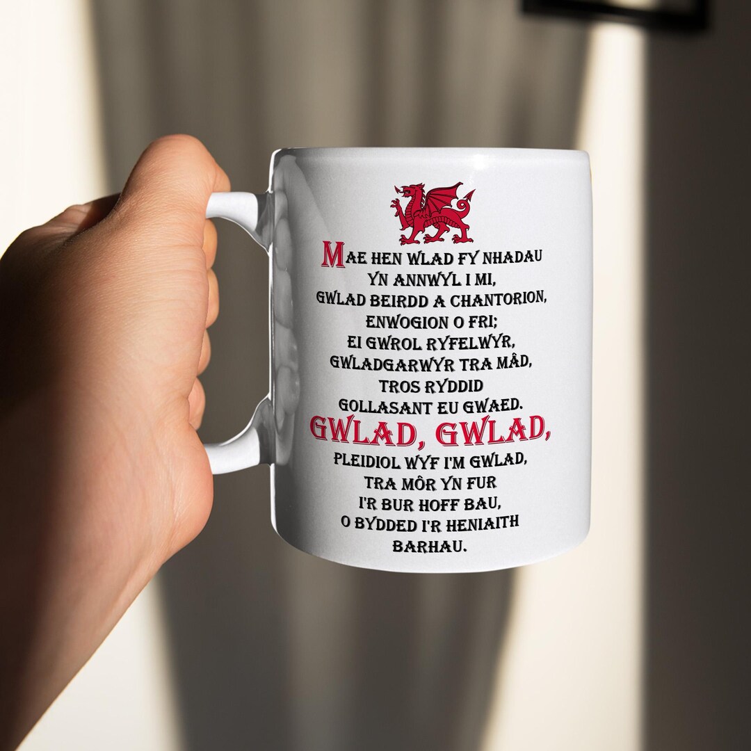 Welsh National Anthem Design Mugs, Wales Anthem-themed Drinkware, Welsh ...