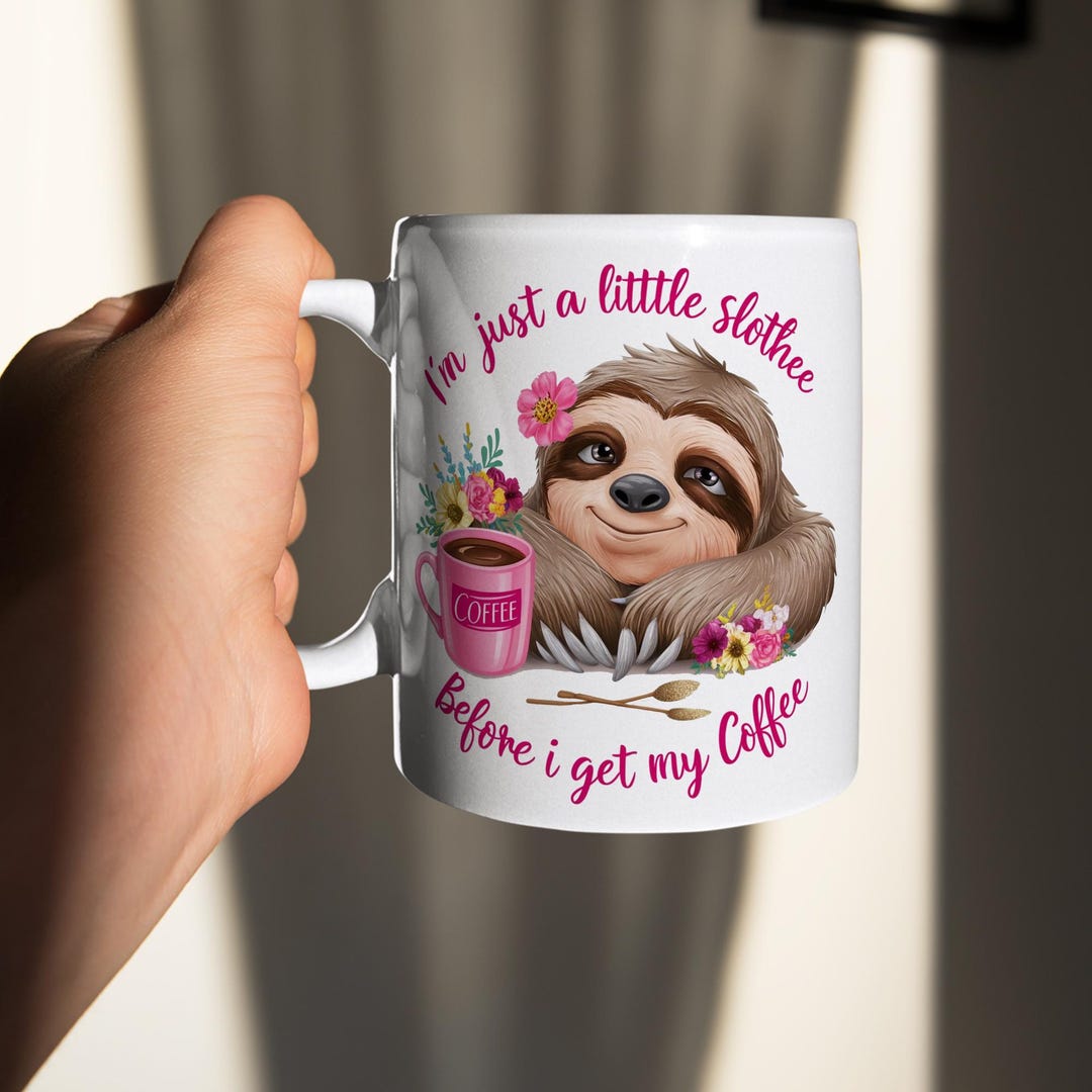 Cute Sloth Coffee Mugs, Funny Sloth Mug Women, Joke Present for Mom and ...