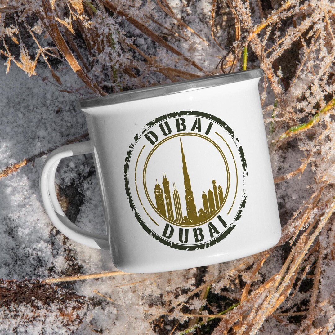 Dubai UAE Enamel Coffee Mug - Unique Country Gift for Men and Women ...