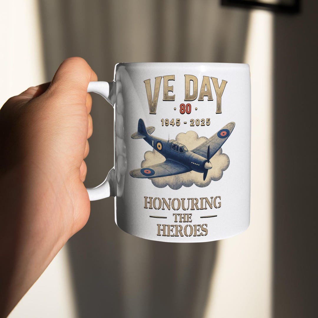 VE Day 80th Anniversary Design Mugs, Honouring the Heroes Coffee Cup ...