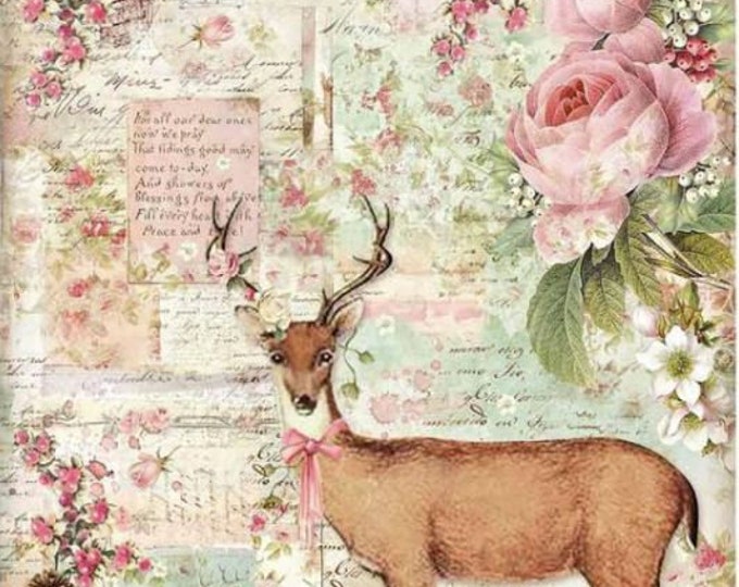 Stamperia Christmas Deer Rice Paper Decoupage A4 Tissue Paper Rice ...