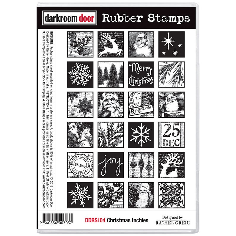 Darkroom Door Rubber Stamp Set Christmas Inchies - Etsy