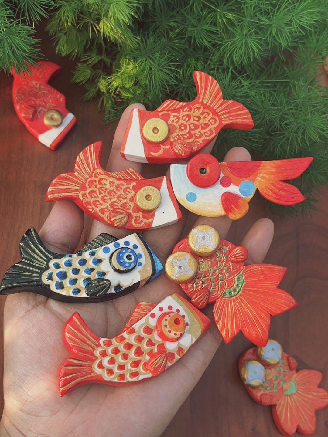 Handmade Japanese-inspired Fortune Fish Magnet Set – Unique Good Luck ...