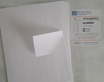 White Blank Labels Sticker Rectangle Fancy Flourish - Etsy