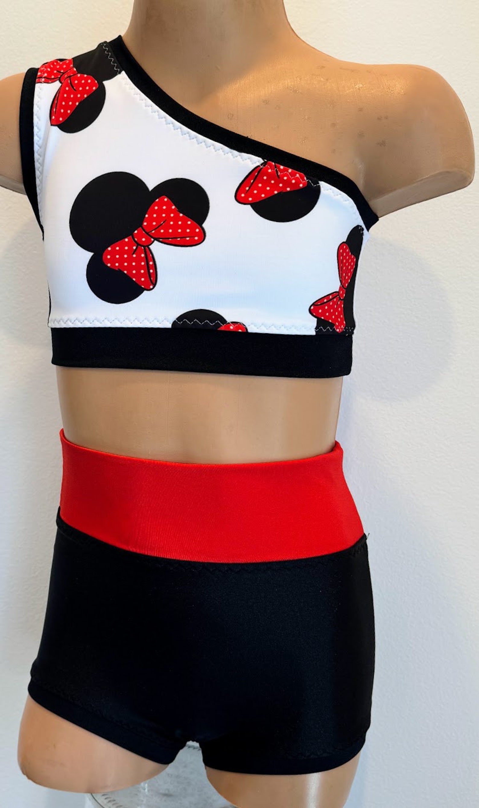 One Shoulder Dance Costume-minnie Mouse Dance Outfit-minnie Dance ...